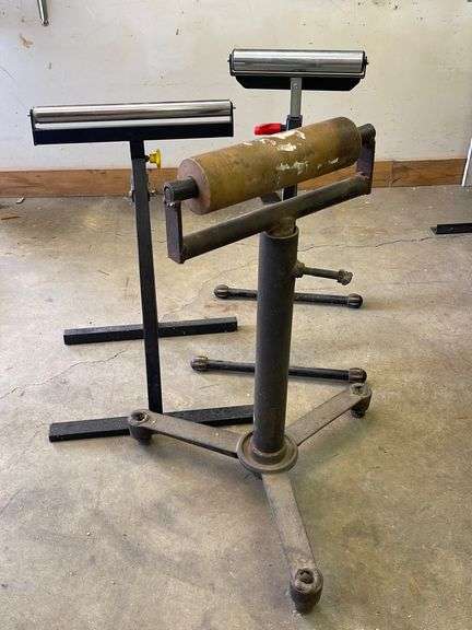 Cast Iron Outfeed Table + 2 Metal Outfeed Tables - Sherwood Auctions