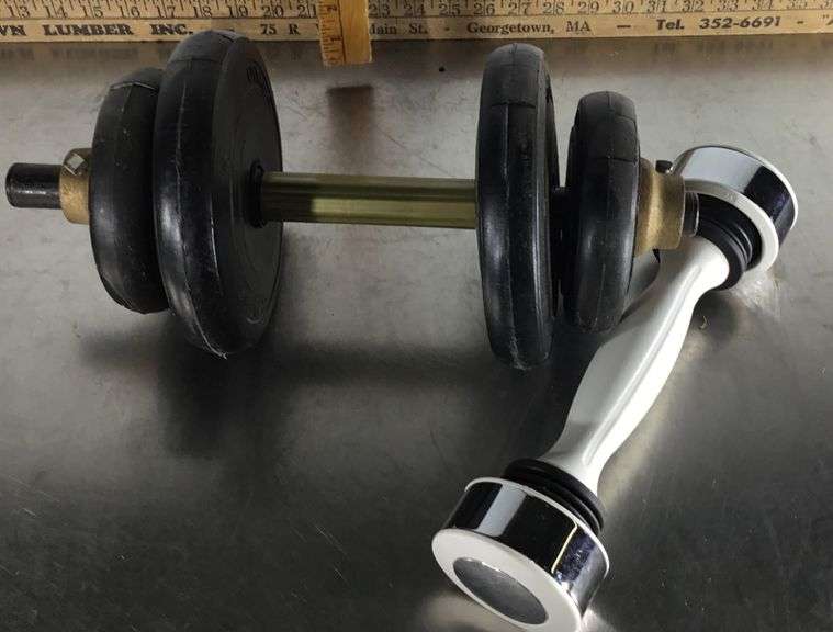 Arm Shaker & Dumbell with Two 5lb & Two 2 1/2 lb Plates - Sherwood Auctions