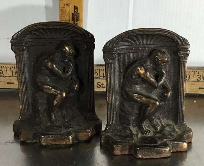 The Thinking Man Book Ends - Sherwood Auctions