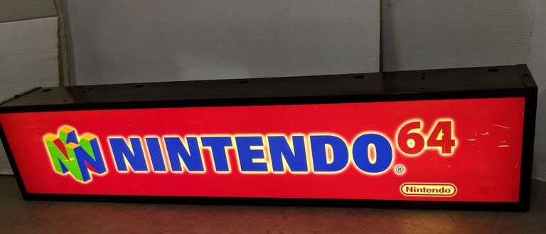 Light Up Nintendo 64 Sign (37 1/2" long, 8" tall & 5" deep - Sherwood ...