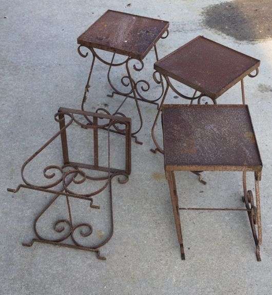 (4) Cast Iron Patio Tables - Sherwood Auctions
