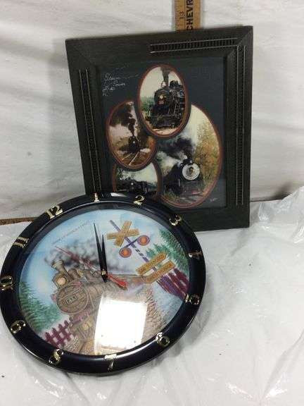 Steam Train Photo Collage and Train Clock - Sherwood Auctions