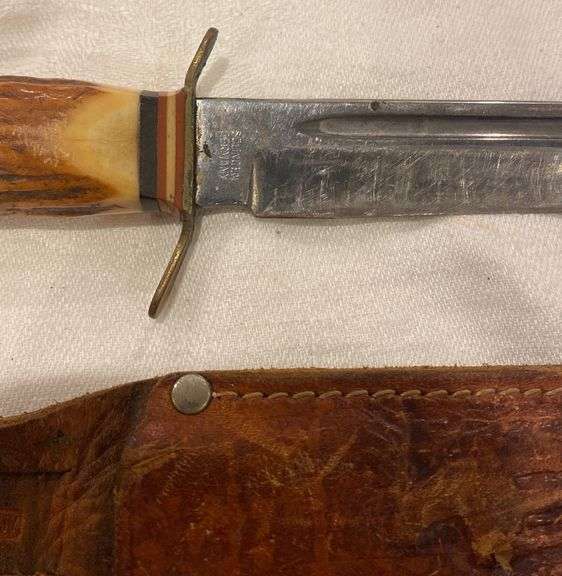 Vintage Solingen Germany Stag Handle Hunting Knife w/ Sheath - Sherwood ...