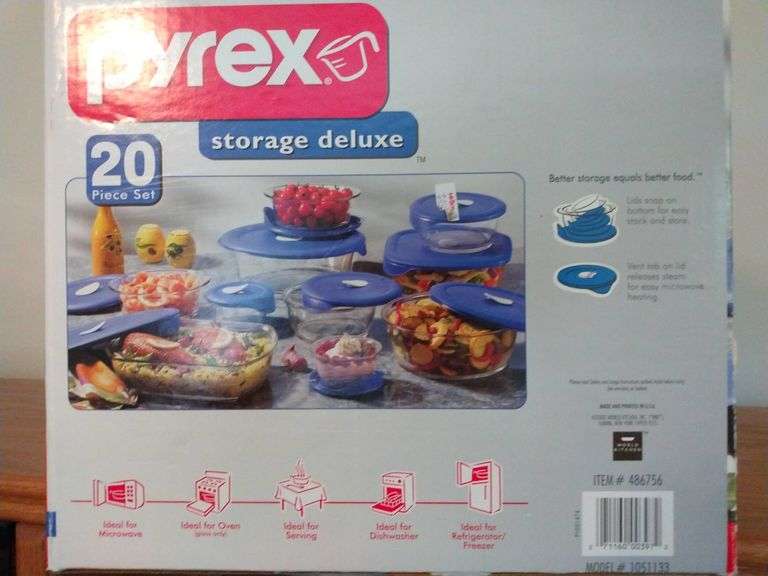 Pyrex 20 Piece Storage Deluxe Set (new in box) - Sherwood Auctions