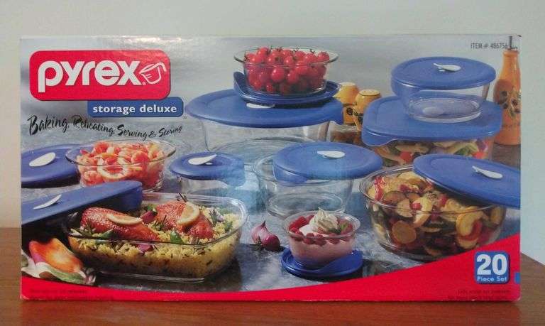 Pyrex 20 Piece Storage Deluxe Set (new in box) - Sherwood Auctions