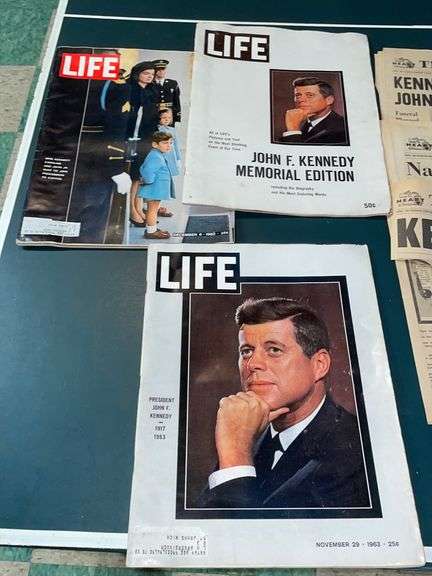 1963 Life Magazines w/ John F. Kennedy + Kennedy Memorabilia - Sherwood Auctions