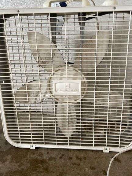 Lasko & Essential Home Box Fans- Both Have Power - Sherwood Auctions