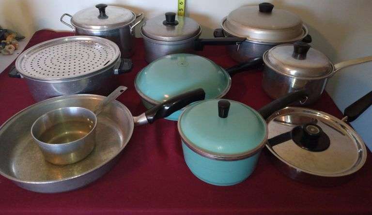 Assorted Pots + Pans- Revere Ware, Club + Wear Ever - Sherwood Auctions