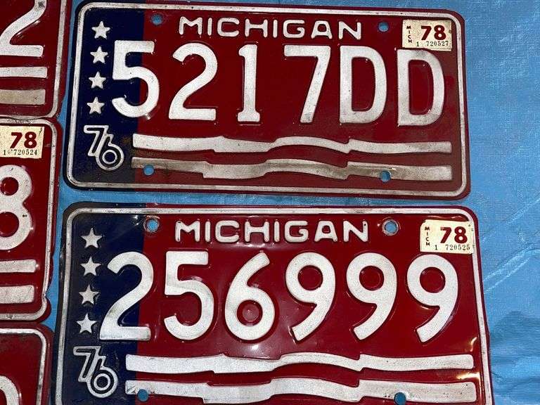 1976 Michigan Centennial License Plates - Sherwood Auctions