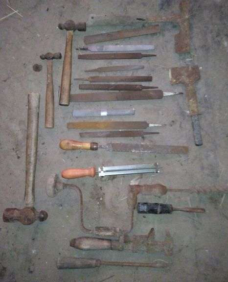 Antique Hand Tools- Hand Drill, Files, Hammers + Hatchets - Sherwood ...
