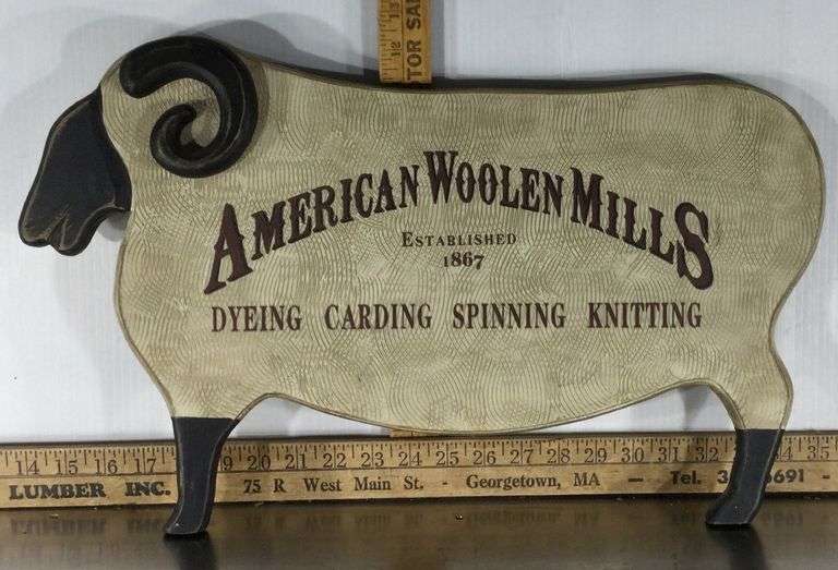 American Woolen Mills Sign - Sherwood Auctions