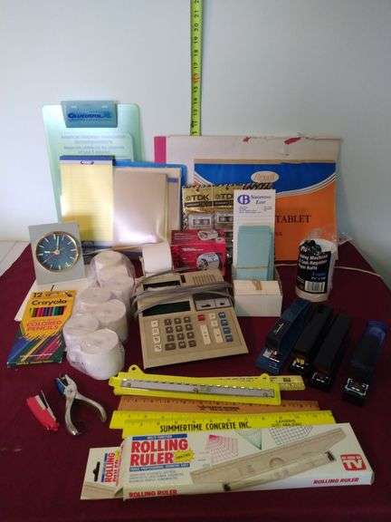 Electric Adding Machine & Paper Rolls + Office Supplies - Sherwood Auctions
