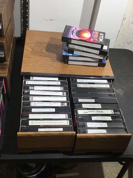 Assorted VHS and Cassette Storage Containers and Contents - Sherwood ...