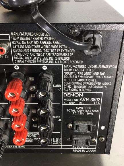 DENON AVR-3802 AV Surround Receiver - Sherwood Auctions
