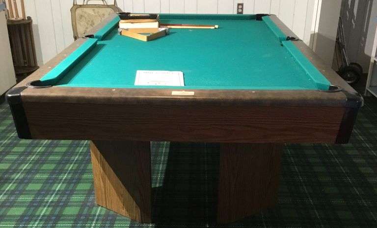 1975 Brunswick Ranchero 3 PC. Slate Billiard Table w/ Balls Sticks ...