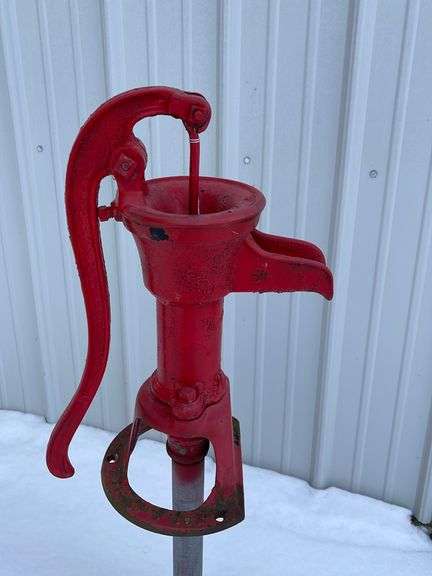 Cast Iron Red Water Pump - Sherwood Auctions
