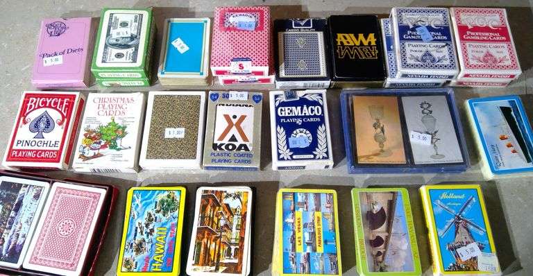 Assorted Playing Cards + Vintages Card Games - Sherwood Auctions
