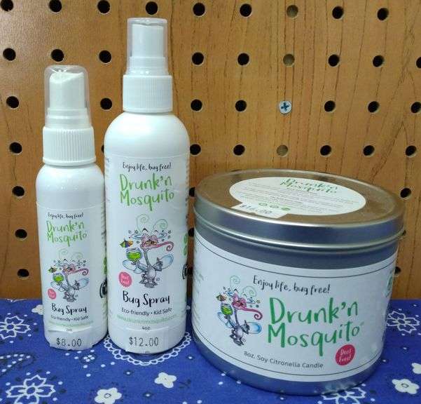 Drunk'n Mosquito Citronella Candles, Bug Spray, Insect Shields + Poison ...