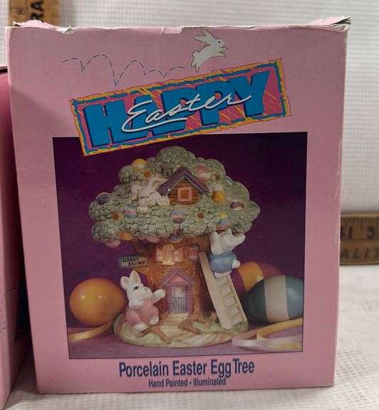 Two Porcelain Light Up Easter Decorations - Sherwood Auctions