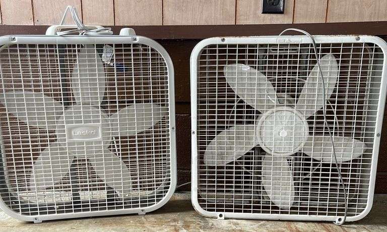 Lasko & Lakewood Box Fans- Both Have Power - Sherwood Auctions