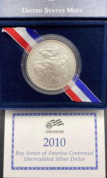 2010 U.S. Mint Boy Scouts of America Centennial Uncirculated Silver ...
