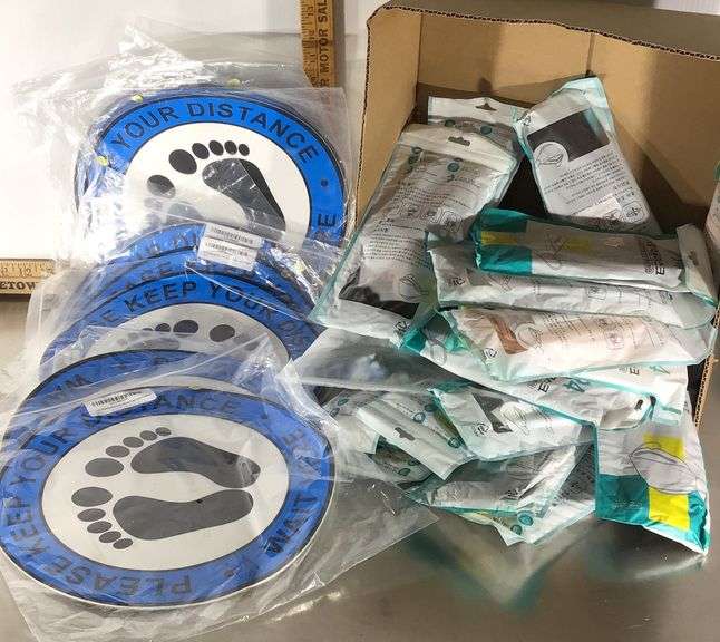 Social Distancing Floor Decals and Masks! - Sherwood Auctions