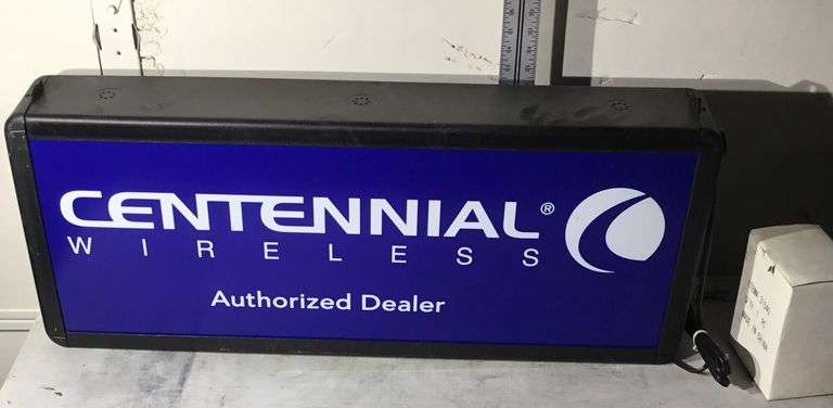 Centennial Wireless Dealer Lighted Sign NEW in Box!! - Sherwood Auctions