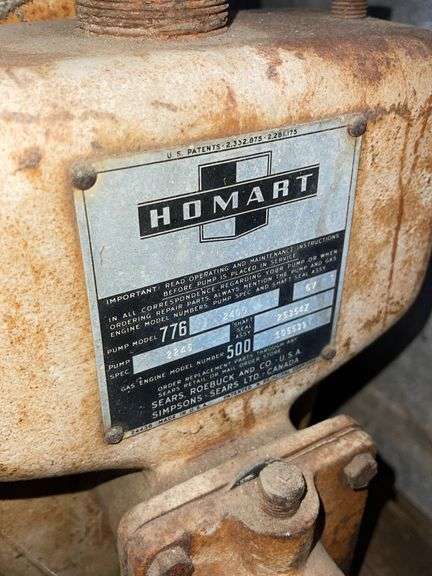 Homart Water Pump, Dayton Well Pump, Briggs & Stratton Vertical Engine ...