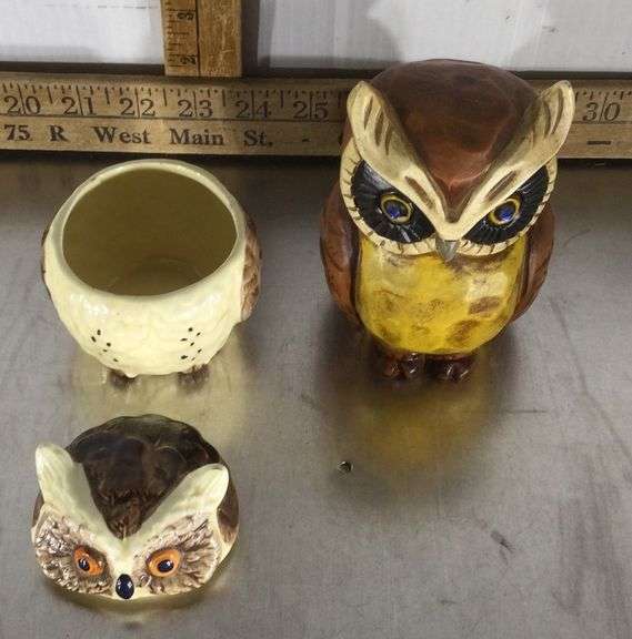 Owl Glass Containers - Sherwood Auctions