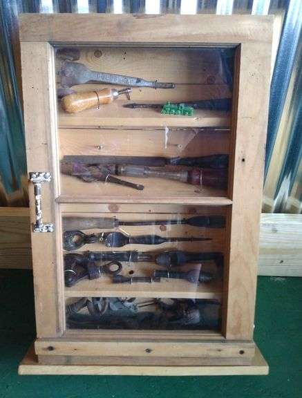 Primitive Tool Shadow Box (25" H, 16" L, 5.25" D) - Sherwood Auctions