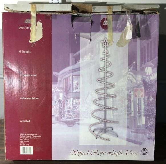 6' Sprial Rope Light Tree - Sherwood Auctions