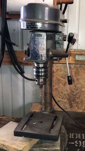 Wisdom Drill Press (has power when plugged in) + 4" Bench Vise (Bring ...
