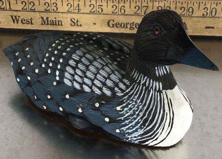 Wooden Loon Decoy - Sherwood Auctions