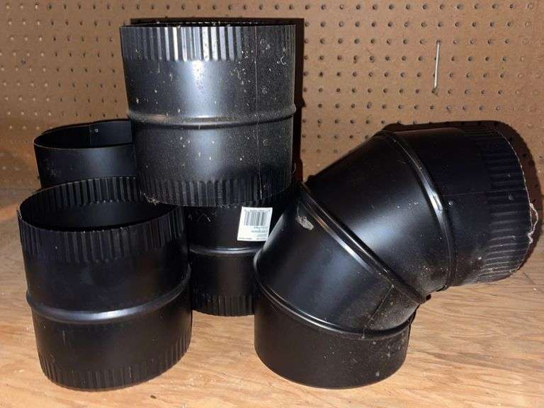All New- Ash Bucket, Damper, 7 Pieces of 6” x 2’ Chimney Vent Pipes ...