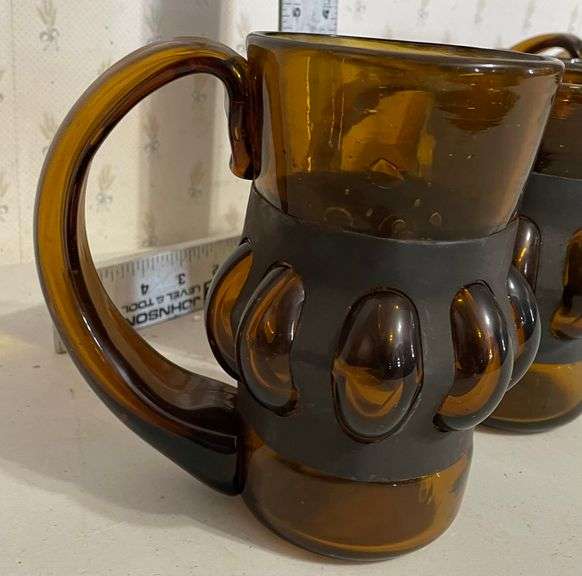 Felipe Derflingher Brutalist Caged Glass Imprisoned Glassware- Set of 5 ...