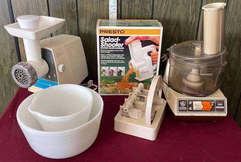 GE Food Processor w/ Attachments, Oster Food Grinder, Presto Salad ...