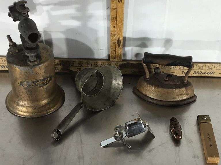 Antique Craftsman Torch, Antique Iron - Sherwood Auctions