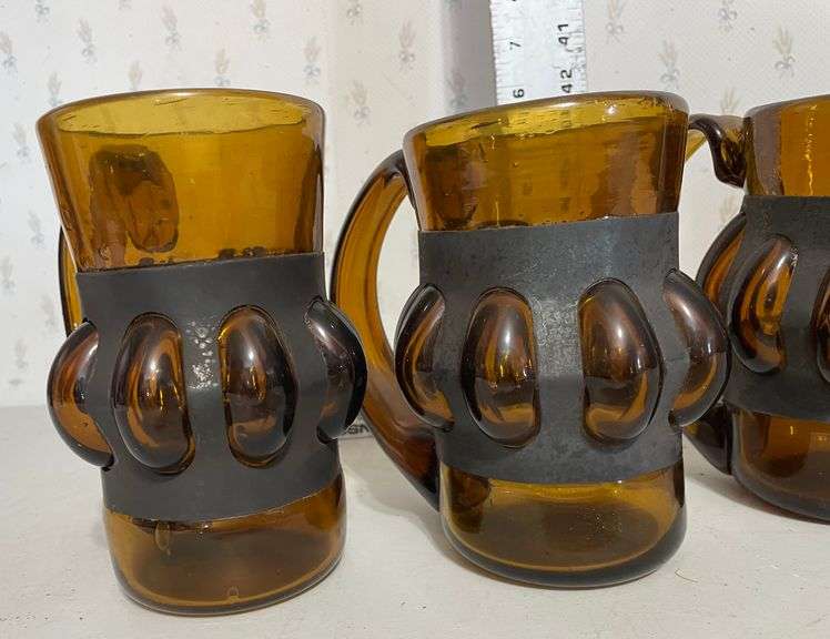 Felipe Derflingher Brutalist Caged Glass Imprisoned Glassware- Set of 5 ...