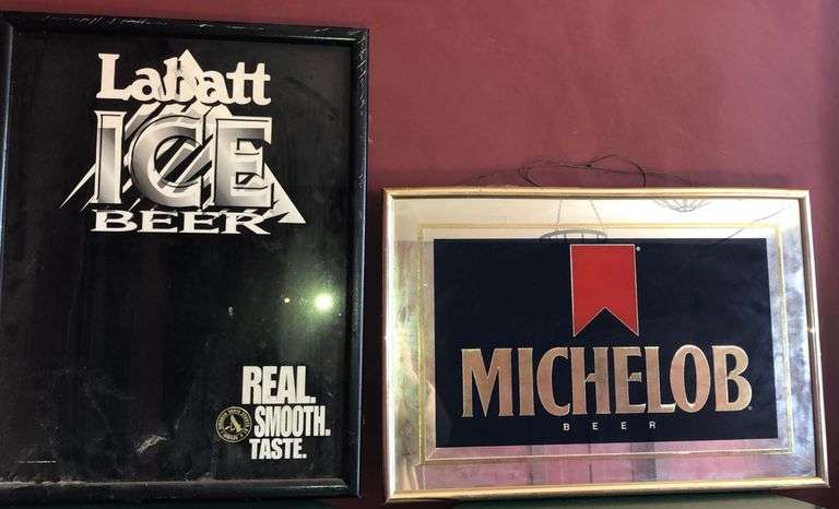 Labatt Ice Poster 19.5”x 25” and Michelob Mirror 25” x 17” - Sherwood ...