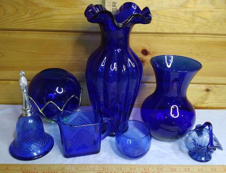 Hazel Atlas Cobalt Blue Pitcher + Unique Cobalt Blue Collectable Pieces ...