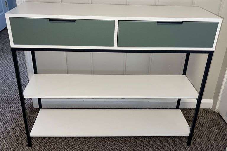 32” Tall Counsel Table w/ Two Drawers by Wade Logan, top is 39”x12 ...
