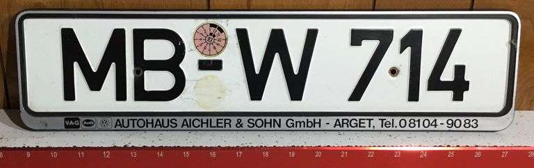 Germany License Plate - Sherwood Auctions