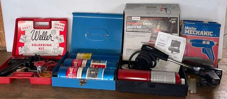 Weller Soldering Kit, Sears Craftsman Propane Torch Pistol Kit & Extra ...