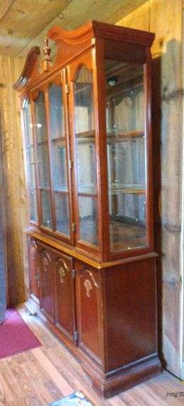 Lighted Ashley China Cabinet 83" H, 49" L, 18" D - Sherwood Auctions