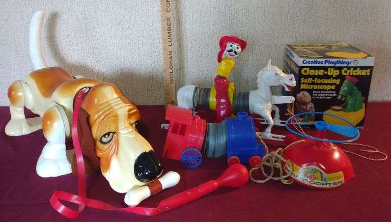 1962 "Gaylord" The Walking Pup, Cowboy Slinky, Train Slinky, Beany ...
