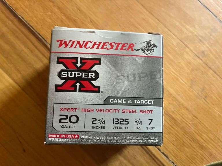 Winchester 20 Gauge Shotgun Shells, box of 25 Rounds - Sherwood Auctions