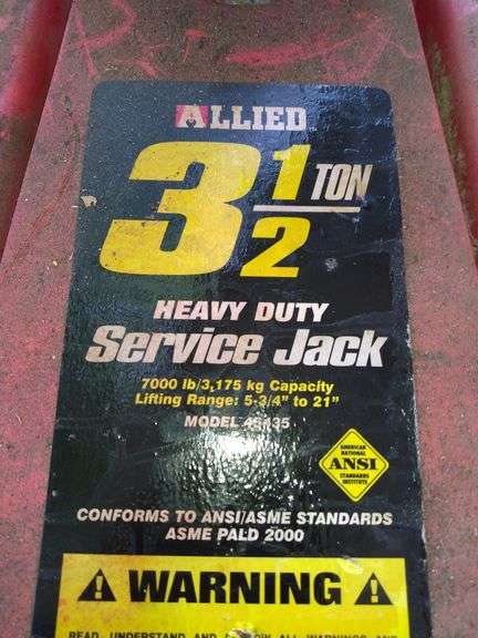 Allied 3 1/2 Ton Heavy Duty Service Jack Model #45435 - Sherwood Auctions