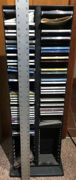 Alpha Plastic CD Storage Rack and Comtents - Sherwood Auctions