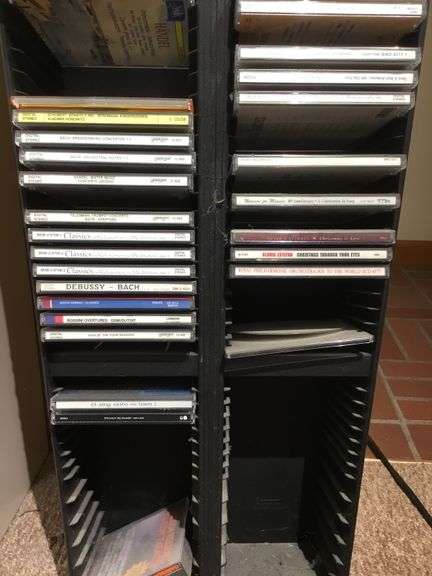 Alpha Plastic CD Storage Rack and Comtents - Sherwood Auctions