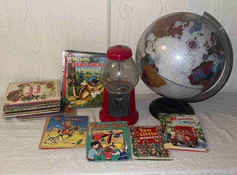 Collectable Children’s Books, Globe, & Gumball Machine - Sherwood Auctions